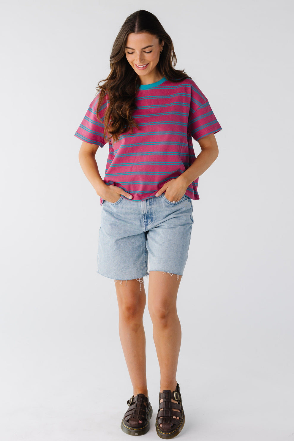 Striped Boxy Tee – Called to Surf