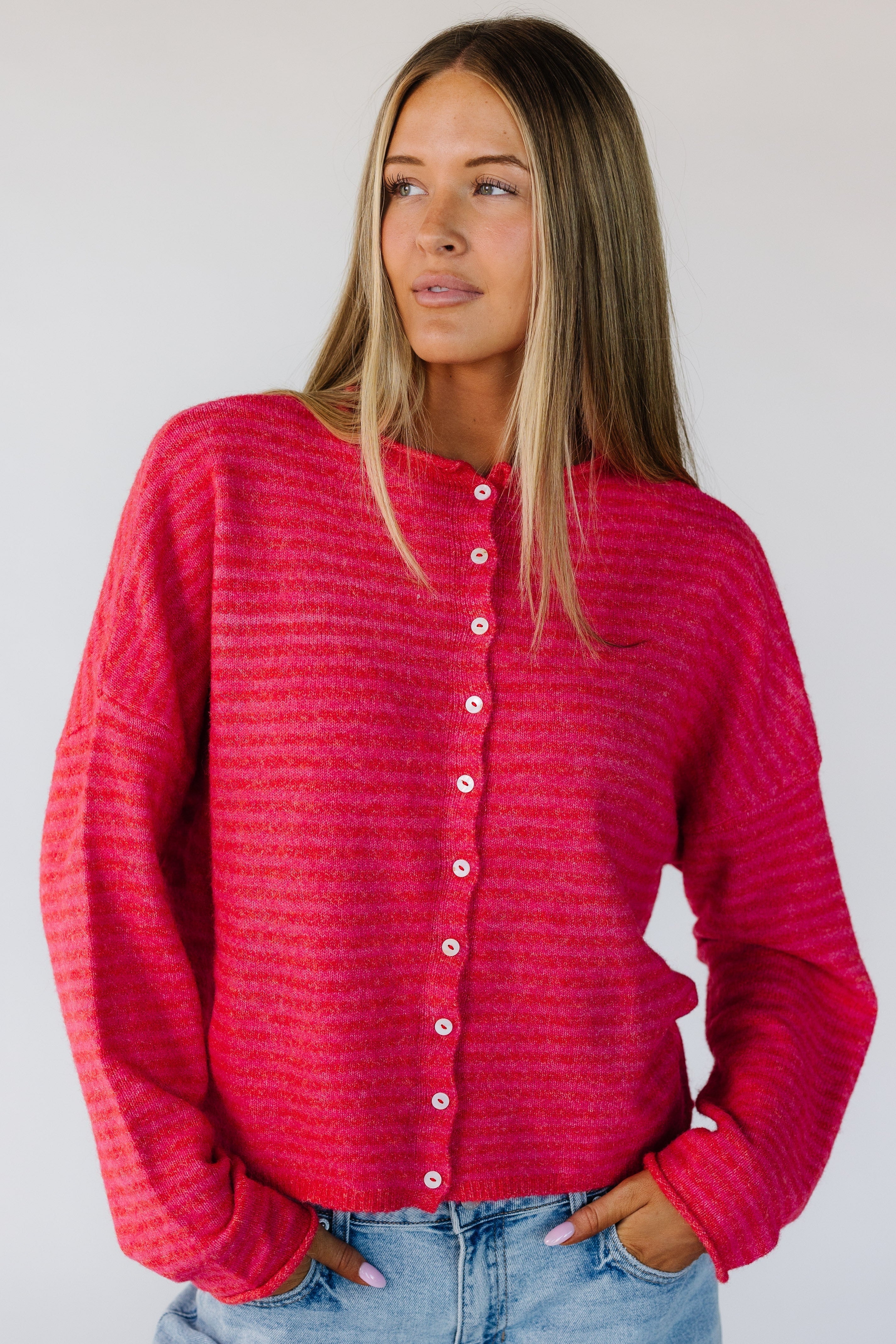 Aria New Stripe Cardigan - Red – Called to Surf